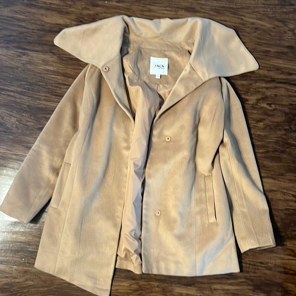 Tan Overcoat With Fuzzy Exterior And Polyester Interi… - Gem